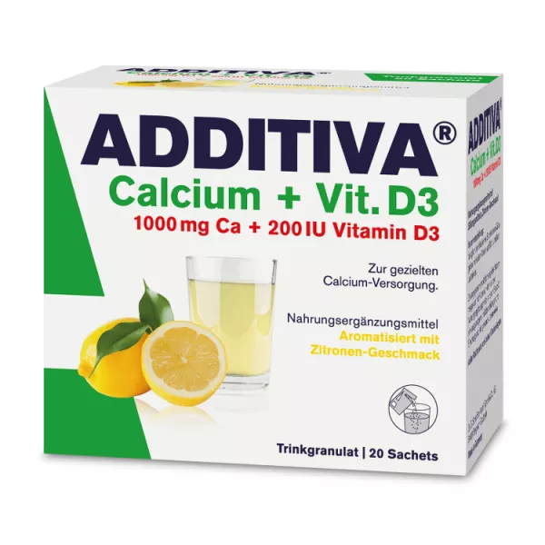 Additiva Calcium 1000 mg + Vitamina D3 20 plicuri - la pret mic | Pfarma.ro