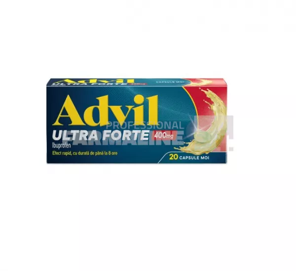 Advil Ultra Forte 400 mg 20 capsule moi - la pret mic | Pfarma.ro