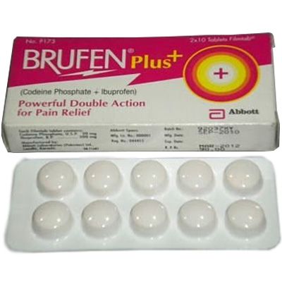 BRUFEN PLUS 400 mg/30 mg X 30 COMPR. FILM. 400mg/30mg BGP PRODUCTS AB ...