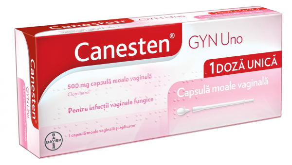 Canesten GYN Uno 500 mg capsula moale vaginala, Clotrimazol - la pret ...