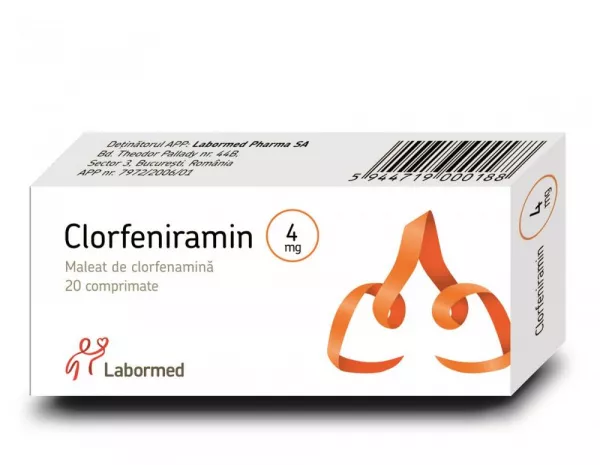 CLORFENIRAMIN x 20 COMPR. 4mg LABORMED PHARMA SA - Vezi prospectul ...