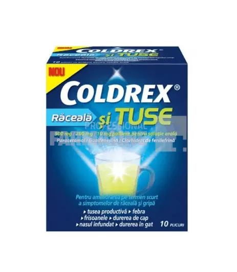 Coldrex raceala si tuse 500mg/200mg/10mg 10 plicuri - la pret mic ...