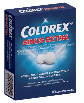 Coldrex Sinus Extra 500 mg/3 mg/50 mg 10 comprimate - la pret mic ...