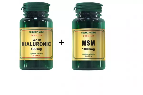 Cosmo Pharm Acid hialuronic 100 mg 60 tablete + MSM 1000 mg 30 tablete ...
