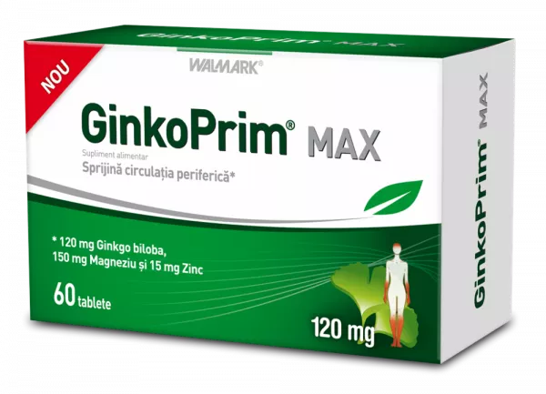 GinkoPrim Max 120 mg 60 tablete - la pret mic | Pfarma.ro