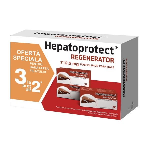 Hepatoprotect Regenerator 32 capsule Oferta 2+1 - la pret mic | Pfarma.ro
