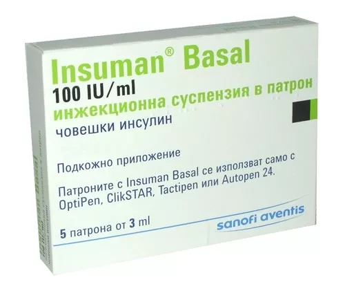 INSUMAN BASAL 100UI/ml SoloStar x 5 - STILOURI INJECTOARE SUSP. INJ. IN ...