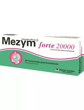 Mezym Forte 20000 20 comprimate gastrorezistente - la pret mic | Pfarma.ro
