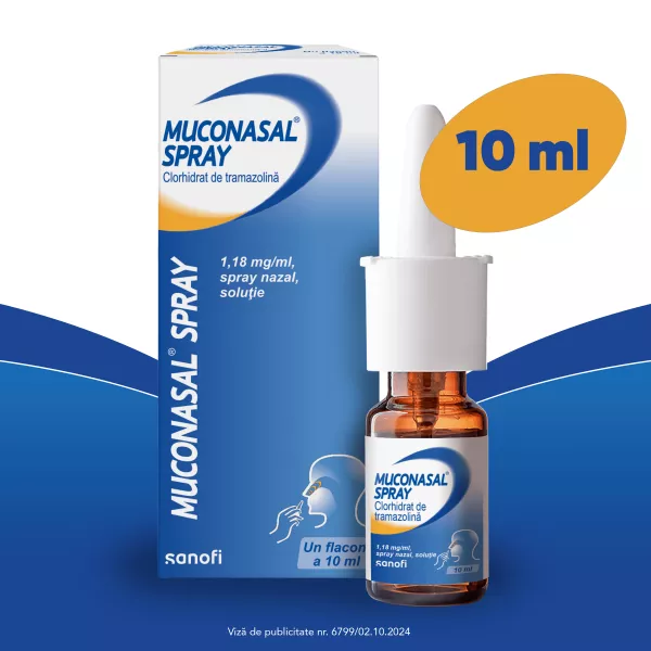 Muconasal Spray nazal 1,18 mg/ml 10 ml - la pret mic | Pfarma.ro