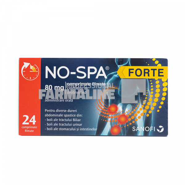 No-Spa Forte 80 mg 24 comprimate filmate - la pret mic | Pfarma.ro