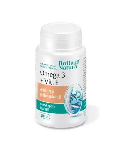 Omega 3 1000 mg + Vitamina E 30 capsule - la pret mic | Pfarma.ro