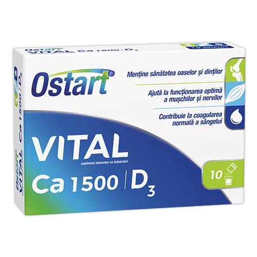 Ostart Vital Ca 1500 + D3 10 plicuri - la pret mic | Pfarma.ro