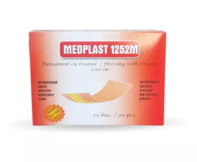 Medplast Plasturi cu rivanol 10 cm x 6 cm 20 bucati - la pret mic | Pfarma.ro