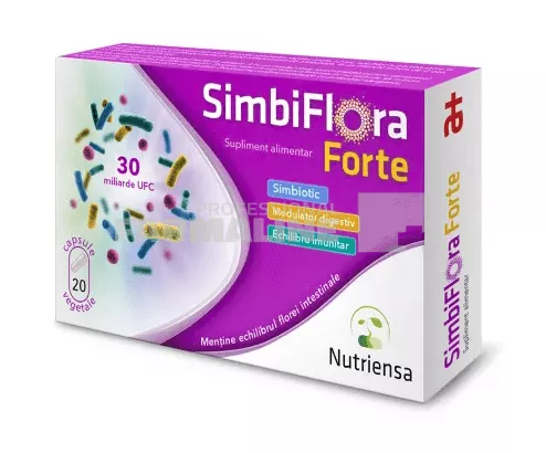 SimbiFlora Forte 20 capsule - la pret mic | Pfarma.ro