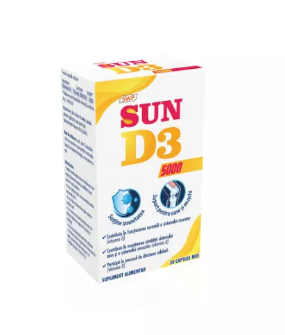 Sun D3 5000 UI 30 capsule - la pret mic | Pfarma.ro