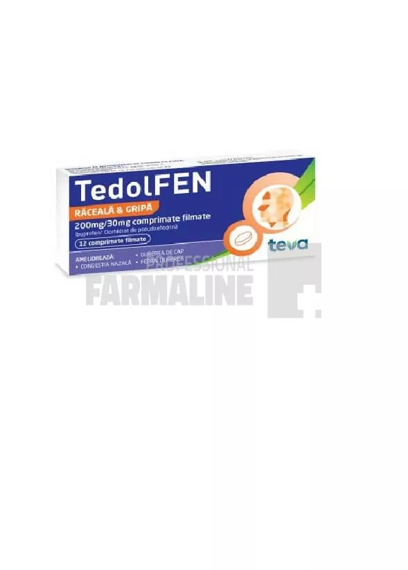 Tedolfen 200 mg/30 mg 12 comprimate - la pret mic | Pfarma.ro