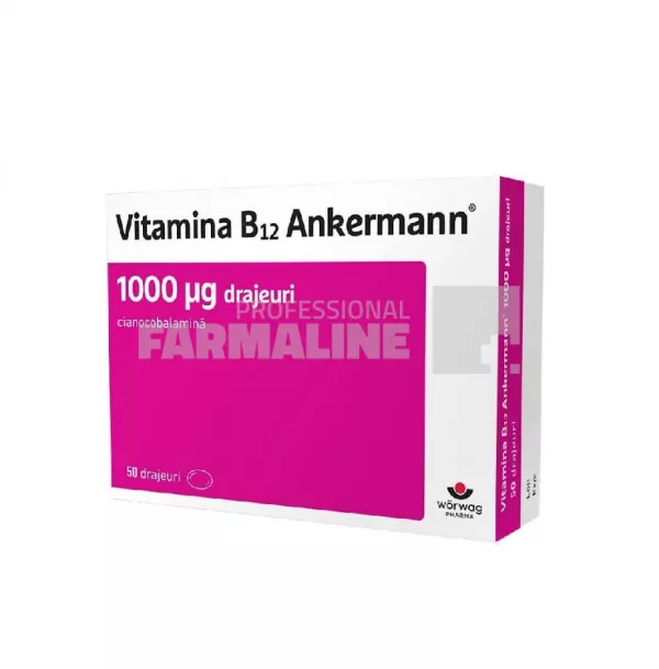 Vitamina B12 Ankermann 1000 mcg 50 drajeuri - la pret mic | Pfarma.ro