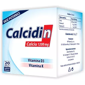 Calcidin + Vitamina D3 + Vitamina K 20 plicuri - la pret mic | Pfarma.ro