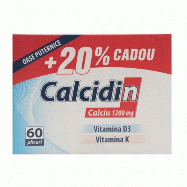 Calcidin + Vitamina D3 + Vitamina K 60 plicuri 20% Cadou - la pret mic ...