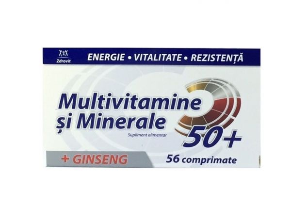 Zdrovit Multivitamine + Minerale cu Ginseng 50+ 56 comprimate - la pret ...