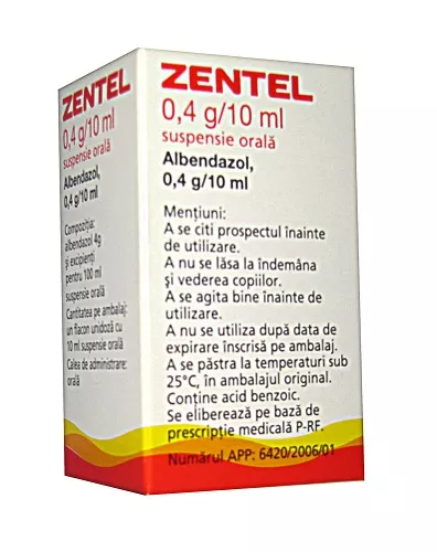 ZENTEL 0,4 g/10 ml x 1 SUSP. ORALA 0,4g/10ml GLAXOSMITHKLINE EXPO ...