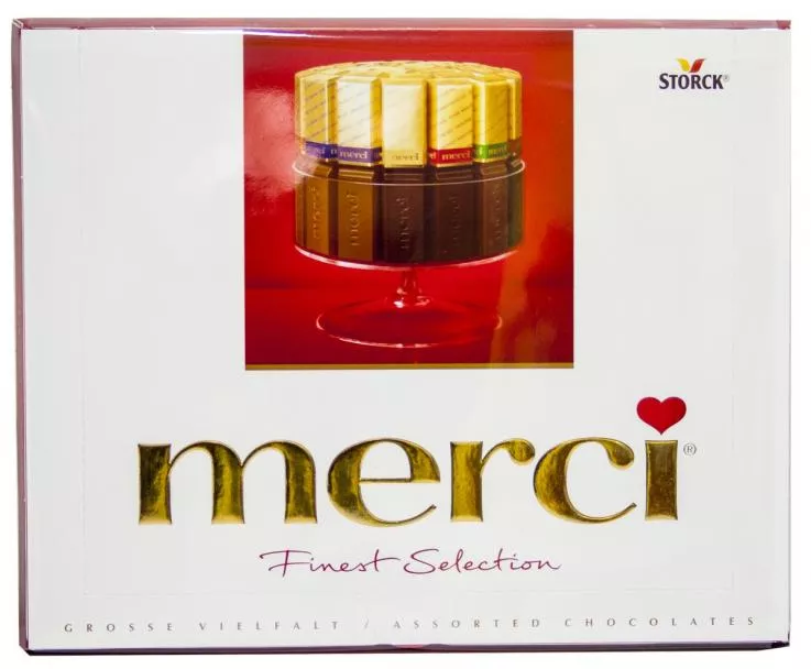 Bomboane ciocolata BOMBOANE CIOCOLATA MERCI ROSU 250G # 10 b...