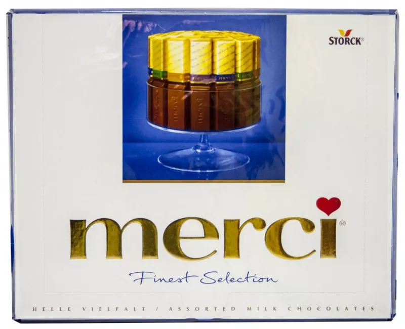 Bomboane ciocolata BOMBOANE CIOCOLATA MERCI ALBASTRU 250G