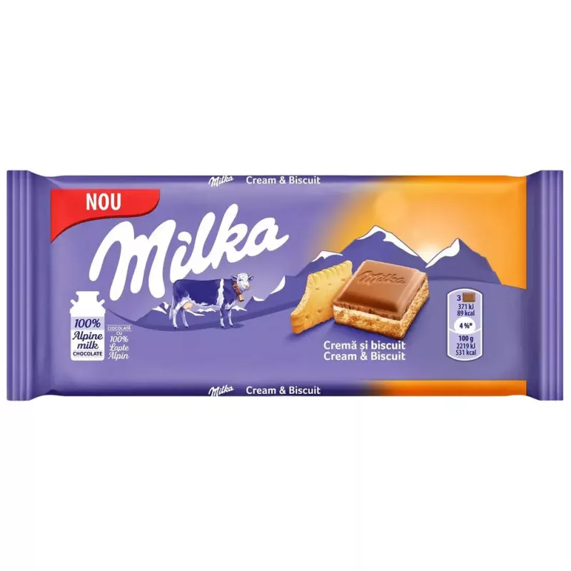 Ciocolata tablete CIOCOLATA MILKA CREMA SI BISCUIT 100G 1346...