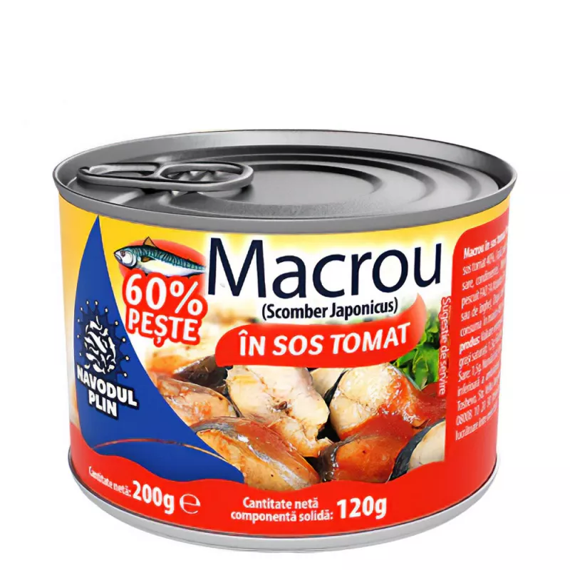 Conserve peste MACROU IN SOS TOMAT NAVODUL PLIN 200G 143455 ...