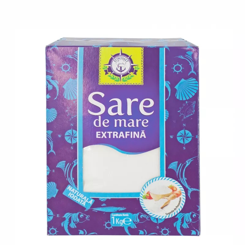 Sare SARE DE MARE EXTRAFINA IODATA CUTIE EUROSALT 1KG # 10 b...