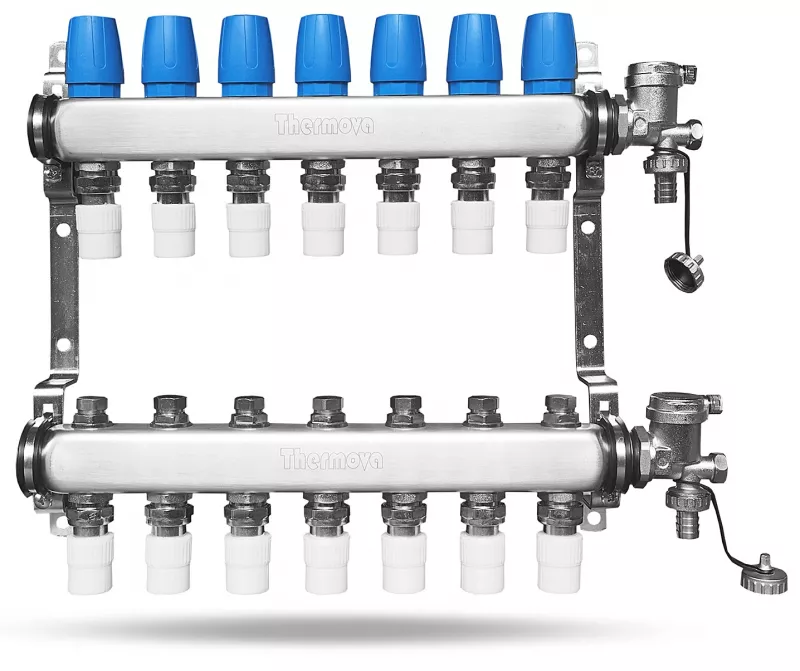 Set distribuitor 7 circuite ppr pentru calorifere complet echipat Thermova
