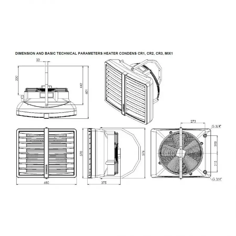 Aeroterma cu agent termic Sonniger Heater CR1, 10-35 kW - cl...