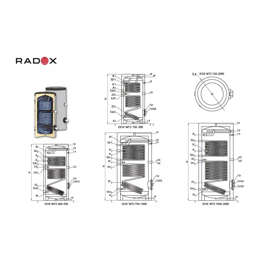 Boiler solar bivalent 150L Radox DOX WT2 150 - climasoft.ro