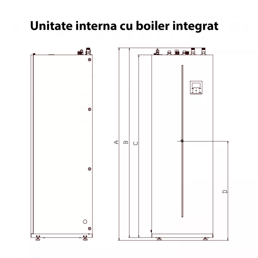 Pompa de Caldura Split 10kW R32 cu Boiler 190L WiFi - Leader
