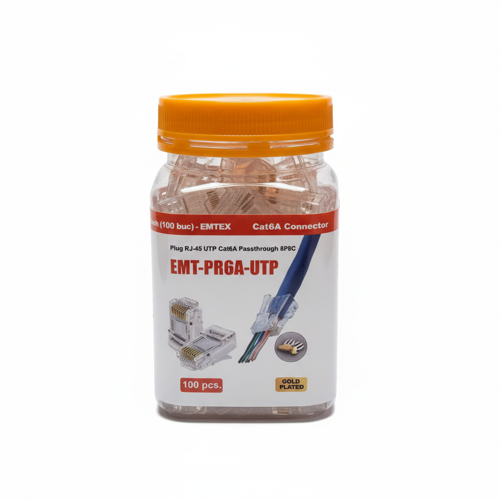 Conectori si adaptori Mufa RJ45 UTP cat.6A passthrough (100 ...