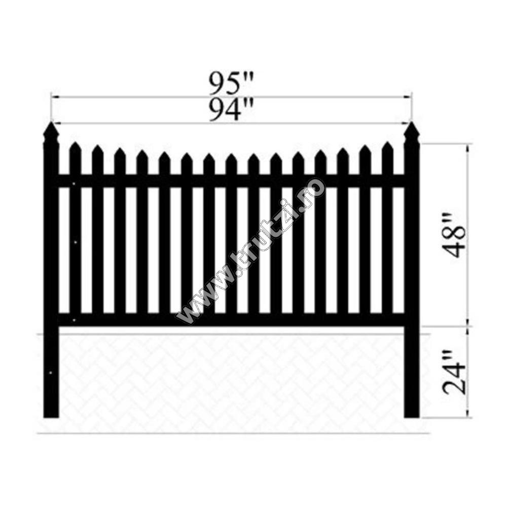 Garduri WPC 15821 PANOU GARD PVC MODEL ZEBRA SEMILUNA, 1220*...
