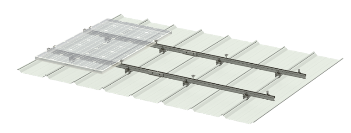 Structura prindere panouri fotovoltaice pentru 1 KW, Clenergy, acoperis ...